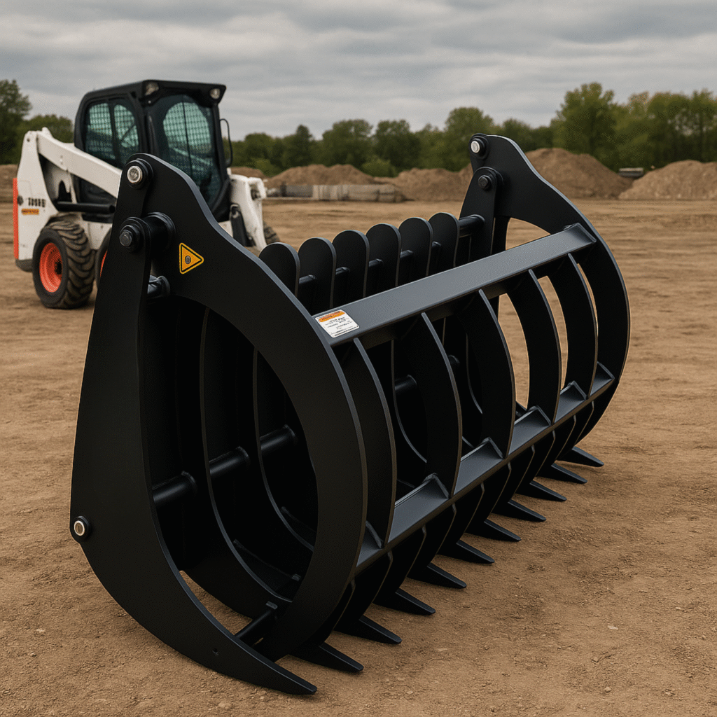 ANBO Manufacturing 75 HP Skid Steer Grapple Rake | Forge Attachments